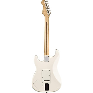 Fender EOB Stratocaster Electric Guitar, Olympic White, Maple Fingerboard