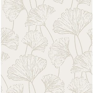 NuWallpaper NUS3578 Silver Hikarigaoka Peel & Stick Wallpaper, Metallic