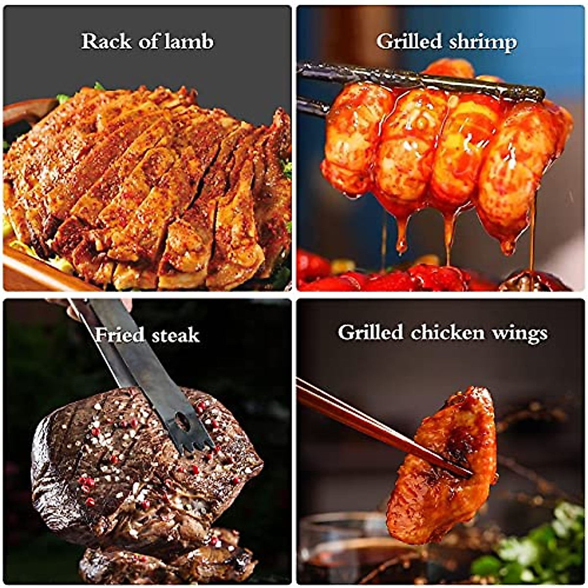 Buachois Round Carbon Barbecue,Charcoal Table Grill,Japanese Style BBQ Grill,Japanese Non-electric Griddles, Mini Square Grill with Wooden Base for Picnic Garden Camping 19x19x18 cm / 7.5x7.5x7.1 in