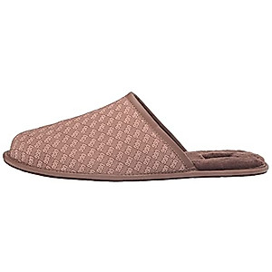 UGG Men's Scuff Logo Jacquard Slipper, Chestnut, 10