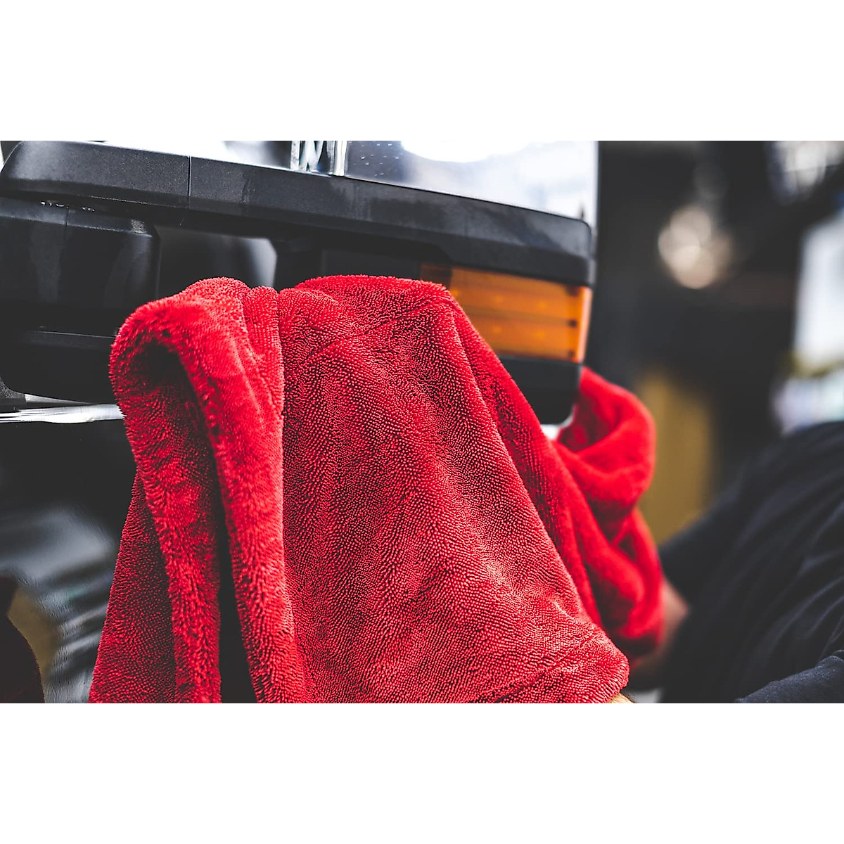 The Rag Company - The 1500 - Heavy Duty Microfiber Drying Towel; Perfect for Trucks, Commercial Vehicles, RVs, Boats, and More; Premium 70/30 Blend Twist Loop Design, 1500gsm, 30in x 30in, Red