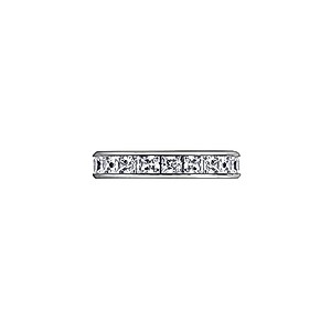 Amazon Essentials Platinum-Plated Sterling Silver Infinite Elements Cubic Zirconia Channel Princess-Cut All-Around Band Ring, Size 8 (previously Amazon Collection)