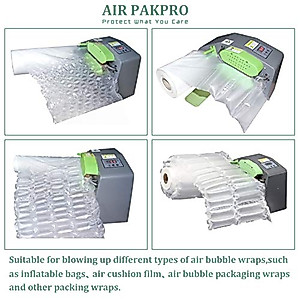 AIR PAKPRO Air Cushion Machine Air Pillow Maker Pillow Making Machine Void Fill Machine Air Bags Packing Machine Air Cushion Speed 39 Ft/minute max Heating Up Fastly in 30 Seconds