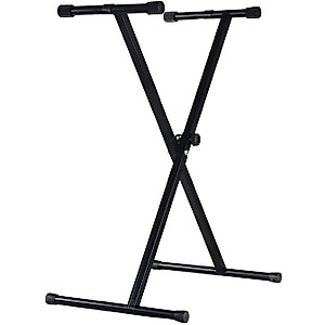 MIYAKO Double Piano Stand with Adjustable Height and Locking Straps constructed with High Strength Steel for Durability - Ideal for Two a Keyboard Stand (D-11)