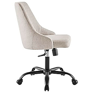 Modway Designate Swivel Upholstered Office Chair, Black Beige