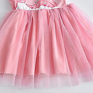 DXTON Toddler Summer Dresses Casual Short Sleeve Girl Tutu Party Dresses SH4570-3T Pink