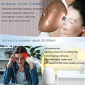 Facial Steamer Bvcewilty Face Steamer for Facial Deep Cleaning, Nano Ionic Facial Spa for Moisturizing Hydration Warm Mist Machine Pore Cleaner