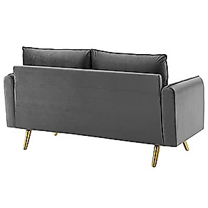 Modway Revive Performance Velvet Loveseat, Gray