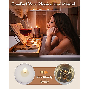 50 Packs Tea Light Candles, 4.5 Hours Burning Time, Unscented & Smokeless Mini Votive Candles, Soft Light Tealight, Small Tea Candle for SPA Relax Romantic Decor, White