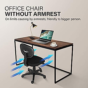 YSSOA Office Ergonomic Mesh Computer Chair with Wheels & Arms, Black with Lumbar Support