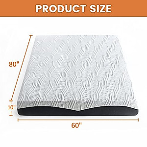 Natsukage 10 Inch Queen Mattress Gel Memory Foam Mattress for Cool Sleep & Pressure Relief Bed in a Box Cooling Gel Infused Medium Firm Mattress with Washable Bamboo Cover CertiPUR-US Certified White