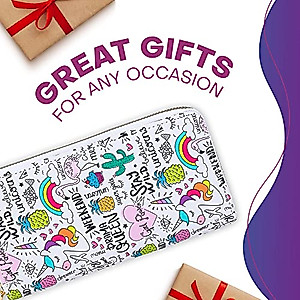 Rave Envy Drama Queen Wallet for Women - Multi-Purpose Designer Travel Wallet with Unicorn Rainbow & Animal Print - Multi-pocket Long Hand Purse for Kids & Teen Girls