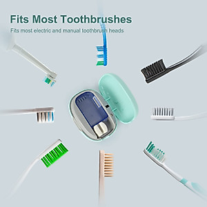 ELMWAY Toothbrush Holder, Toothbrush Cleaner Case, Portable USB Charging Toothbrush Cover with U V-C Light, Travel Toothbrush Holder