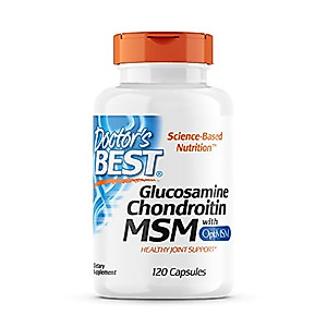 Doctor's Best Glucosamine Chondroitin Msm with OptiMSM Capsules, Supports Healthy Joint Structure, Function & Comfort, Non-GMO, Gluten Free, Soy Free, 120 Count (Pack of 1)
