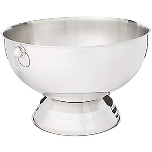 Winco SPB-35 Stainless Steel Punch Bowl with Handles, 3.5-Gallon, Medium