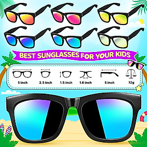 INNOCHEER Kids Sunglasses Bulk, 24 Pack Party Favors Sunglasses for Kids, Neon kids sunglasses party favors for Pool Party Beach Party Birthday Graduation Party Supplies, Goody Bag Favors for Kids