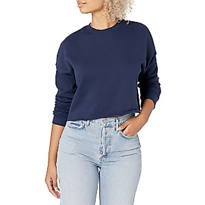 Marky G Apparel Cropped Fleece Crew (B7503) Navy, M