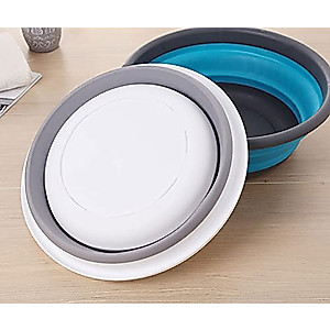 Collapsible Portable Wash Basin Dishpan 5L Kitchen Dish Pans Washing Basin Foldable Wash Dish Tub for Camping Supplies, Marine, Camper Accessories for Travel Trailers (Gray)