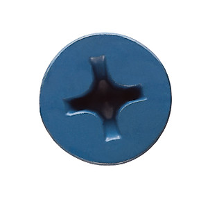 CONFAST 3/16" x 1-1/4" Blue Flat Phillips Concrete Diamond Point Screw Anchor with Drill Bit for Anchoring to Masonry, Block or Brick (100 per Box)