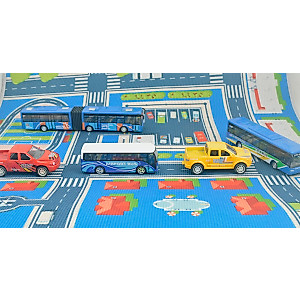 Ailejia Die Cast Metal Toy Cars Set of 5, New York City Bus and Vehicle for Boys Girls Birthday Gift