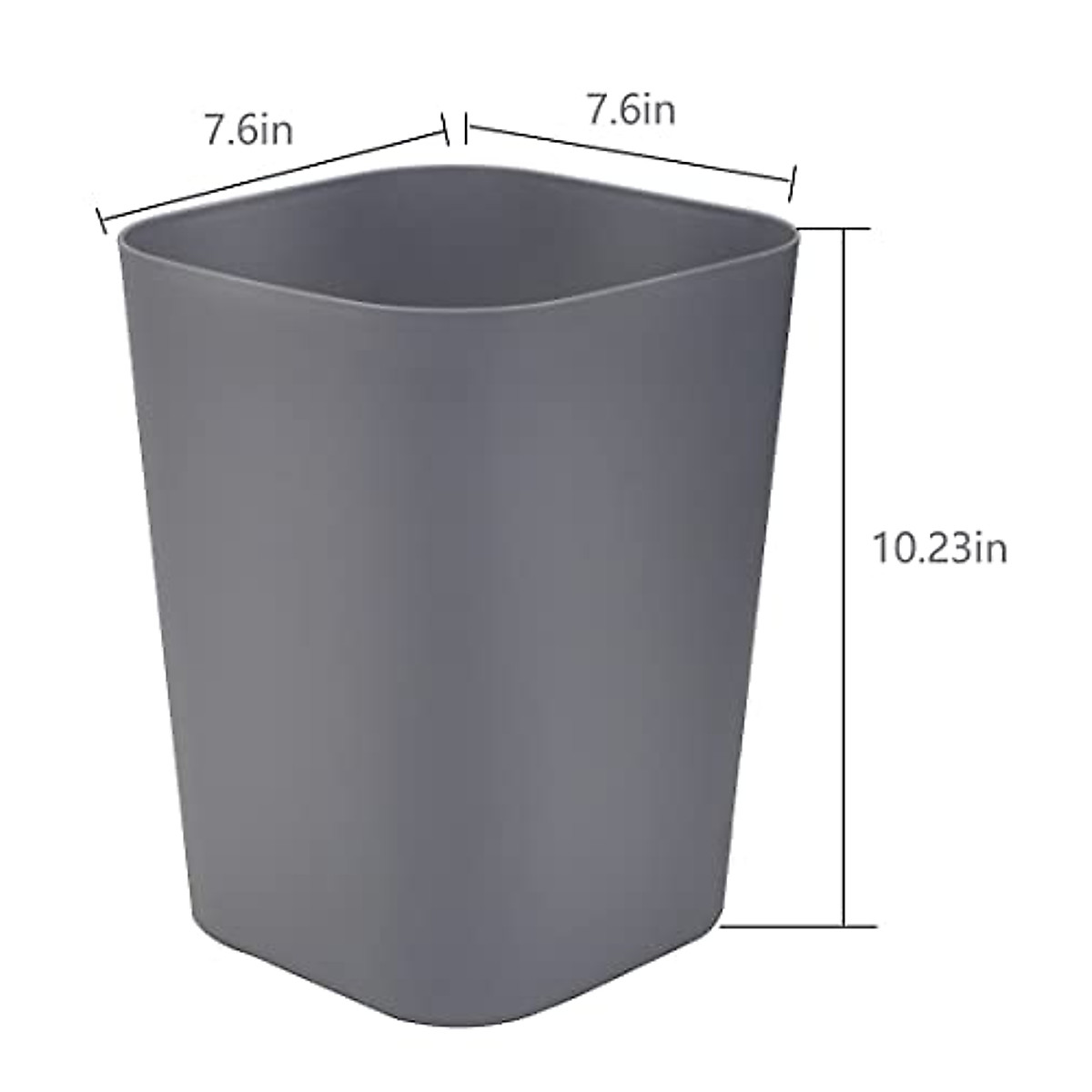 Bathroom Trash Can,Gereen 2 Gallon Small Trash Can,Square Trash Bin Wastebasket for Bathroom Bedroom Kitchen Countertop Under Sink (Pack of 2, White+Gray)