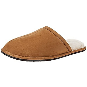 Amazon Essentials Men's Cozy Slipper, Chestnut Brown Microsuede, 10