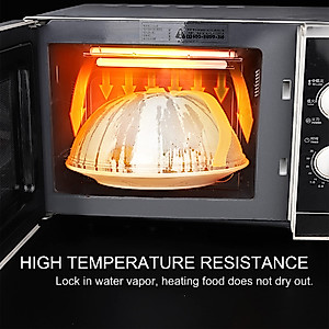 Set of 2 Microwave Splatter Cover, Deep Microwave Cover for Food, Large Microwave Plate Cover with Handle Steam Vents Keeps Microwave Oven Clean BPA Free Transparent Cover