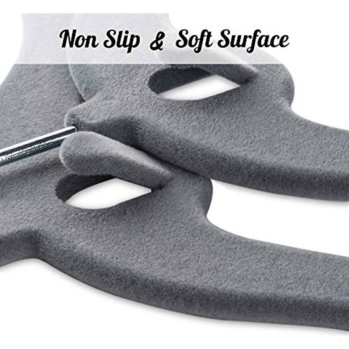 Kids Hangers Velvet, 12” Non Slip Baby Velvet Hangers with Cascading, Stackable Rotatable Felt Hangers Toddler Hangers 30 Pack for Closet Nursery Infant (Grey)