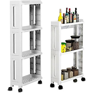 OXOAMP Storage Shelves Rack for Kitchen Kitchen Storage Cart Storage Rack Mobile Shelving Unit Organizer Slide Out Storage Rolling Cart Tower