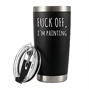 F Off I’m Painting Vacuum Insulated Tumbler Painter Gifts For Dad Husband Boyfriend Brother Son From Mom Wife Girlfriend Sister Artist Stainless Steel Removable Lid Travel Mug (20 oz)