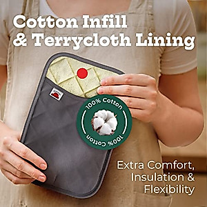 Big Red House Pot Holders for Kitchen Heat Resistant, Set of 2, Silicone Pot Holders for Kitchen and Baking, Gray