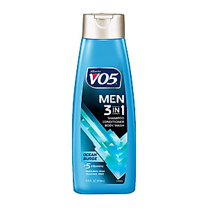 VO5 Mens 3-IN-1 Shampoo Conditioner and Body Wash - 12.5 Oz - Ocean Surge - 5 Essential Vitamins to Help Nourish and Hydrate Your Hair and Skin- Vitamin A, H, C, B5 and B3