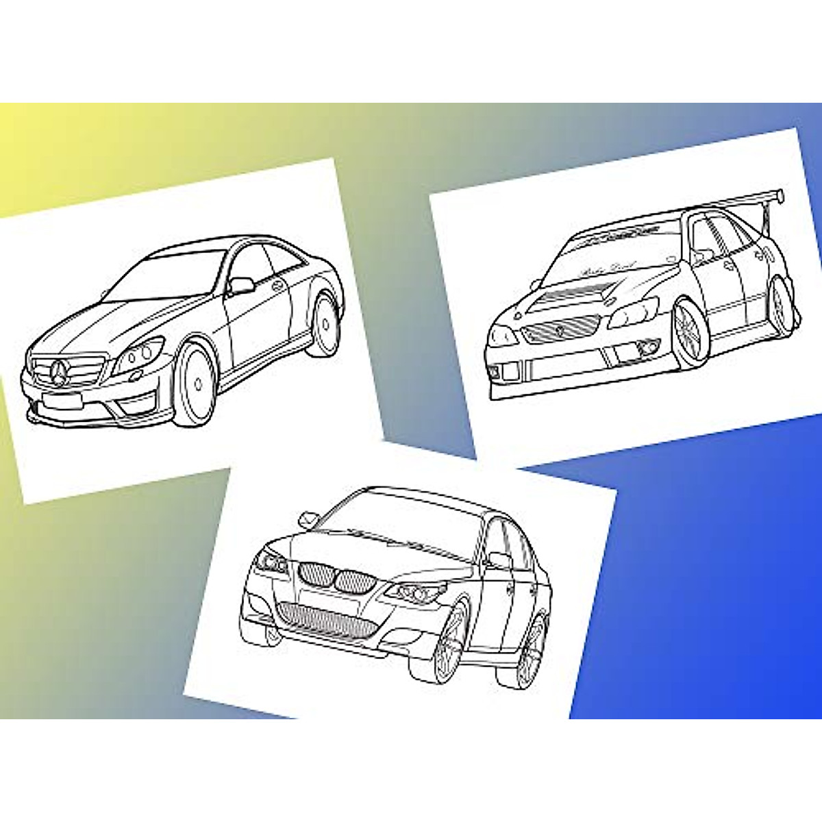 120 Printable Coloring Pages Cars PDF, Cute Easy Simple Colouring Pages Classic Sports Racing Cars to Print for Kids Boys Girls, Color Sheets Activity at Home, Instant Download