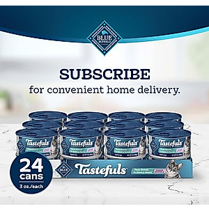 Blue Buffalo Tastefuls Wet Cat Food Morsels, Made with Natural Ingredients | Tuna, 3-oz. Cans (24 Count)