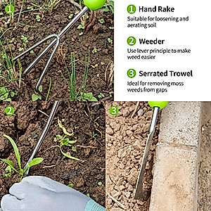GTSHOMO Garden Tools Set,9 Pcs Stainless Steel Heavy Duty Gardening Tools Set,Pruning Outdoor Hand Tools,Garden Hand Tools Starter Kit,Landscaping Tools,Gardening Tools Gift Sets for Women and Men