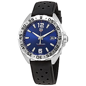 Tag Heuer Formula 1 Blue Dial Steel Men's Watch with Black Rubber Strap WAZ1118.FT8023