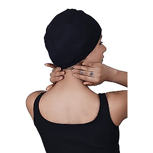 SAKUCHI Chemo Hats Solid Sleep Cap Bamboo Soft Cancer Headwear for Women