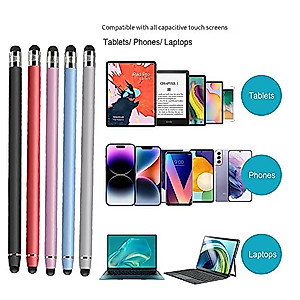 Stylus Pens for Touch Screens(5 Pack), 10 Replaceable Tips High Precision Capacitive Stylus Pen for iPad iPhone Android Tablets and All Universal Touch Screen Devices