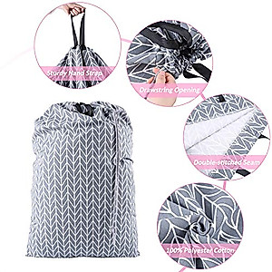SWISSELITE Laundry Bag with Handle and Drawstring, Large Heavy Duty Laundry Bag, 28 x 40 Inches Travel Dirty Clothes Bag for Laundromat and Household