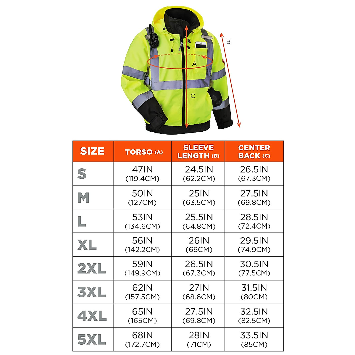 Ergodyne unisex adult 3-in-1 Hi-vis 3 in 1 Hi Vis Winter Bomber Jacket, Lime, Medium US