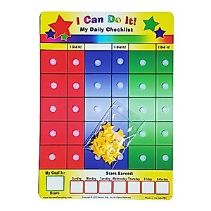 Kenson Kids I Can Do It! My Daily Checklist Reward Chart Replacement Board & Stars