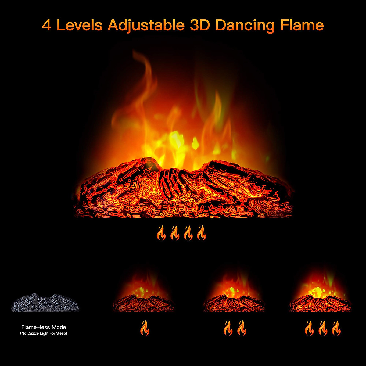 DORTALA 14.5" Mini Portable Electric Fireplace, 750W/1500W Tabletop Stove Heater with 3D Flame & Remote Control, Electric Fireplace Heater with Overheat Protection,12H Timer,Walnut