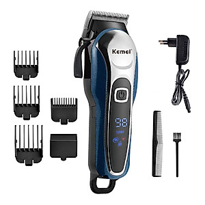 KEMEI 5-Star Rechargeable Razor Professional Hair Trimming Multigroom Beard Trimmer Kit for Face, Head, Body Hair Styling and Grooming LED Display with Stainless Steel Metal Housing Cordless/Cord…