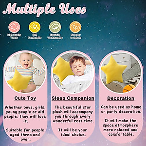 zhidiloveyou 17.7" Star Pillow Yellow Stuffed Star Shaped Plush Hug Pillow Decor Toys for Kids