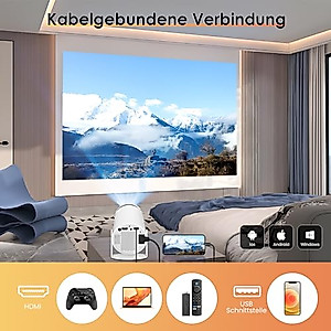 [Auto Keystone]Smart Projector with Android TV 11.0 HIPPUS,5G WiFi Bluetooth Projector 4k Supported,Mini Portable Outdoor Movie Projector Compatible iOS,Android