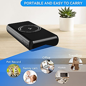 YuanFan Spy Camera Hidden Camera 10000 mAh Full HD 2K Power Bank/Wireless Charger Hidden Spy Camera Motion Activated Spy Nanny Cam with Night Vision Portable Security Cameras No WiFi…