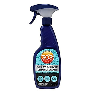 303 Spray & Rinse Ceramic Sealant – Quick Ceramic Coating – Water-Activated SiO2 Formula – 6 Months of Protection – Water Repellent Ceramic Spray – Easy to Use – 16 Oz (Pack of 1) (30262)