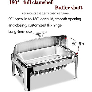 Chafing Dishes Chafing Dish Buffet Set, Food Warmers Server Warming Tray Round Rectangular Chafers, Stainless Steel Square Chafer, Round Food Warmer Chafing For Catering Warmer Chafer Set, Energy Effi