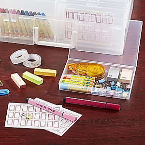 Lifewit Photo Storage Box 4x6 Photo Case, 18 Inner Photo Keeper, Clear Photo Boxes Storage, Plastic Photo Organizer Craft Storage Box for Seeds Cards Pictures Stamps with 1 Sheet Label Sticker