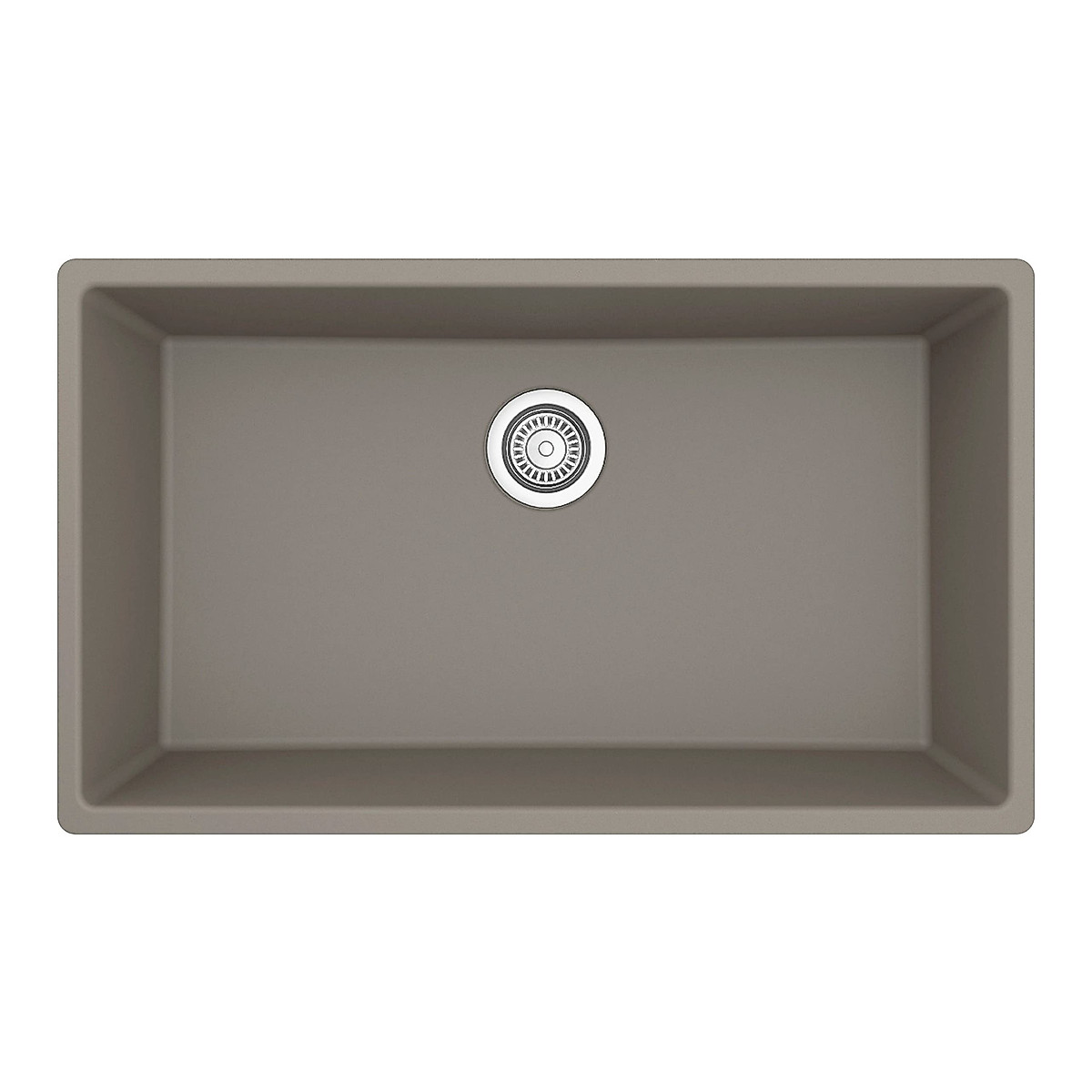 Karran QU-812 Undermount 32.5 in. Large Single Bowl Quartz Kitchen Sink in Concrete